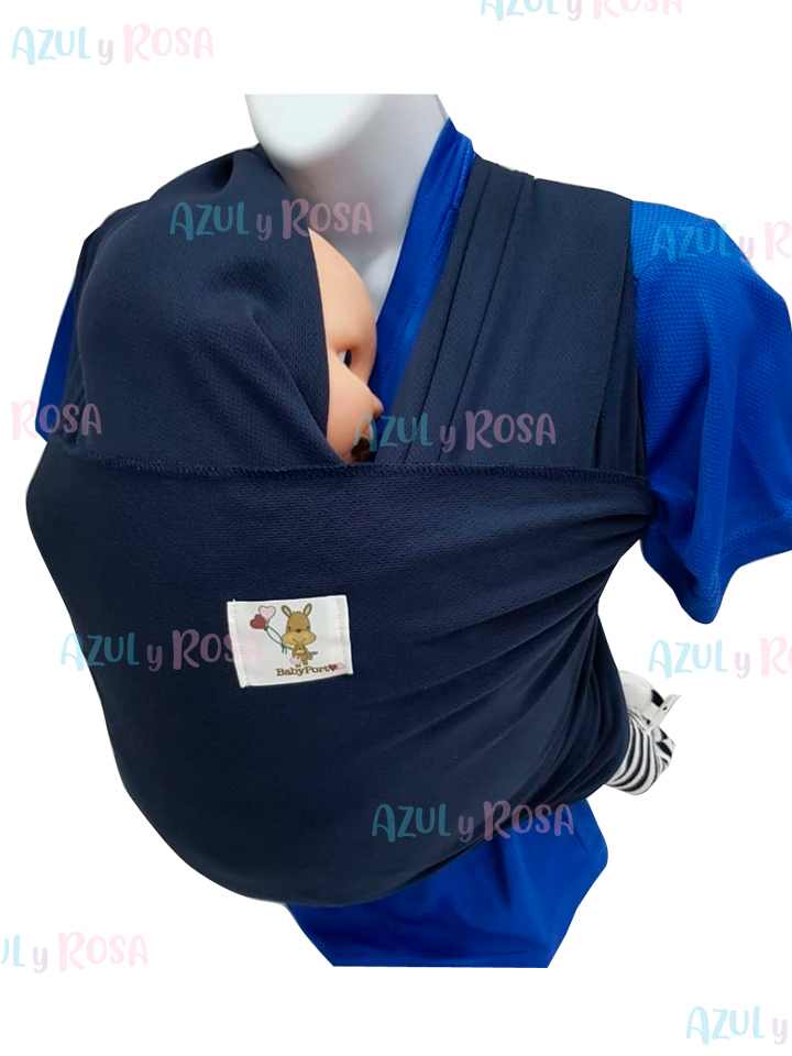FULAR AZUL NAVY ARTESANAL BP-010 - Azul y Rosa