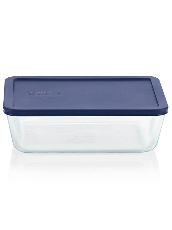 RECIPIENTE RECTANGULAR CON TAPA 6 TZAS PYREX 6017396 - Azul y Rosa
