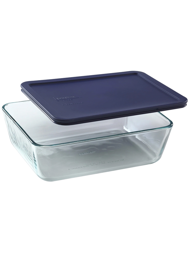 RECIPIENTE RECTANGULAR CON TAPA 11 TZAS PYREX 6017400 - Azul y Rosa