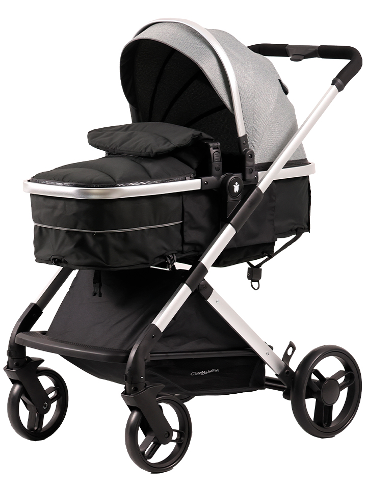 Coche Cuna Explorer Gris | Coche y Cuna 2 en 1 con Máxima Comodidad